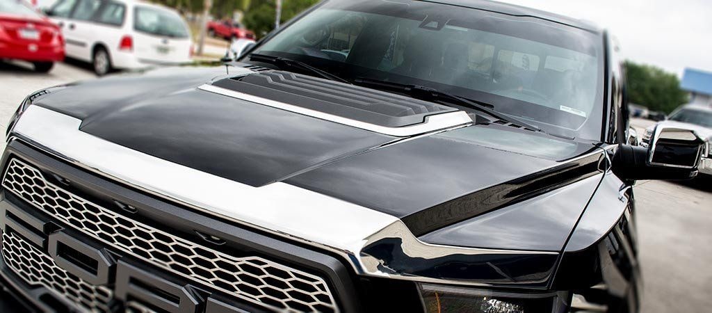 2017-2018 FORD RAPTOR - HOOD VENT TRIM 1PC | POLISHED STAINLESS STEEL ...