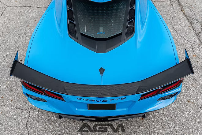 AGM C8 Corvette Visible Carbon Fiber High Wing Spoiler AG Motorsports ...