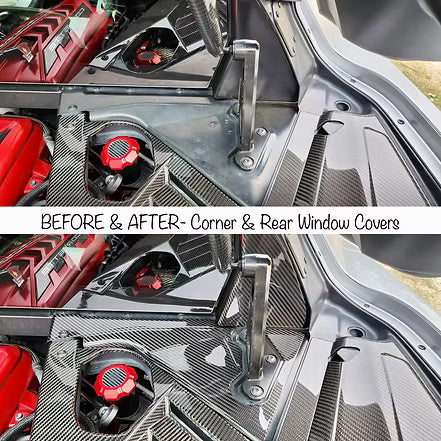 AGM C8 Corvette Carbon Fiber Engine Appearance Rear Window Covers AG M ...