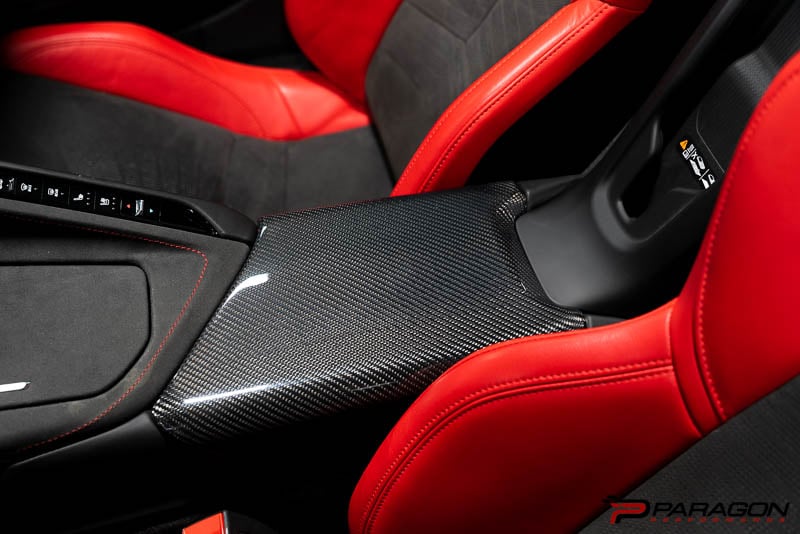 CCS C8 CORVETTE RED CARBON FIBER CENTER CONSOLE LID OVERLAY ...