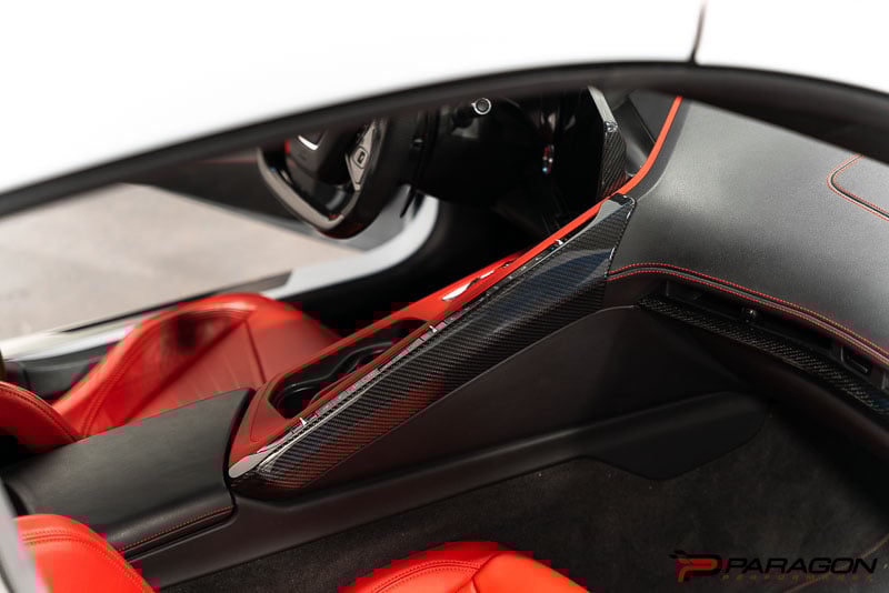 CCS C8 CORVETTE CARBON FIBER UPPER RIGHT CENTER CONSOLE TRIM ...