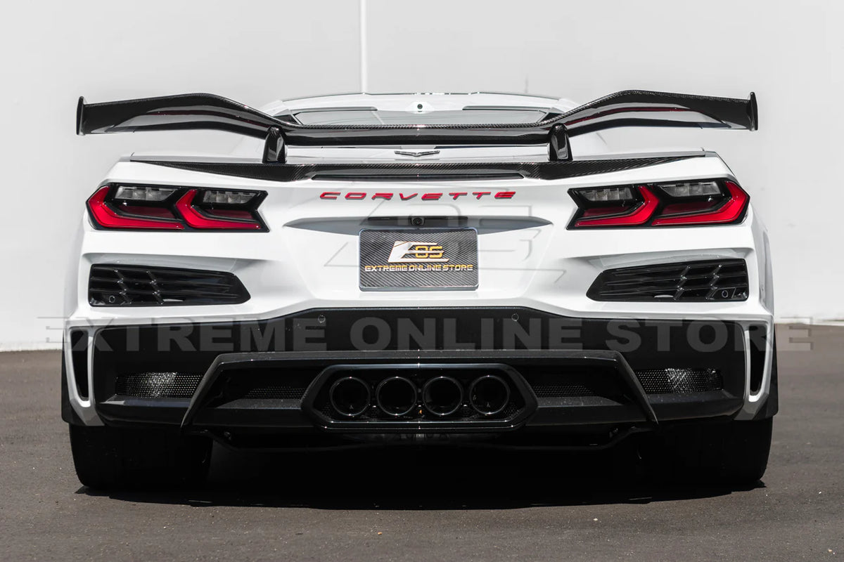 Corvette C8 Z06 Conversion Style Rear High Wing Spoiler Carbon Fiber ...