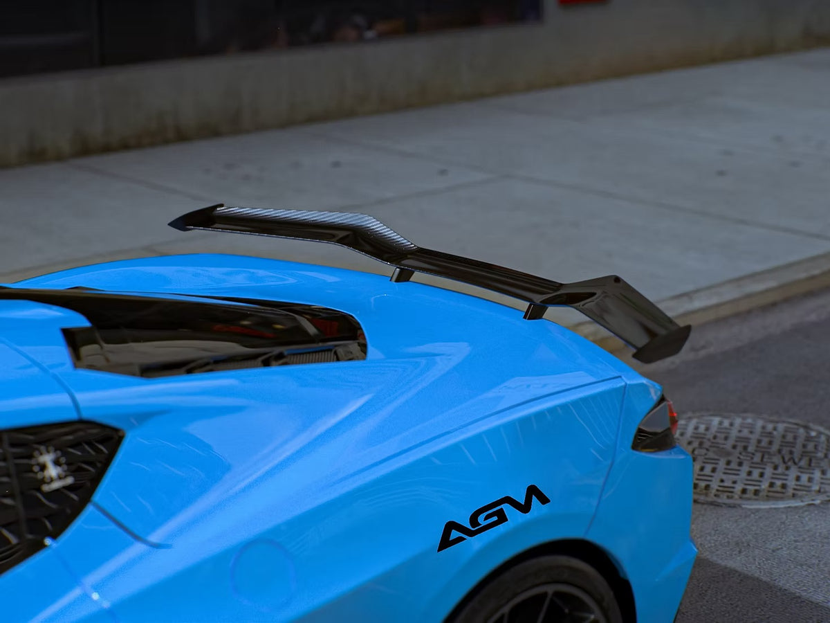 AGM C8 Corvette Carbon Fiber Z06 Style Spoiler Base Stingray Coupe or ...