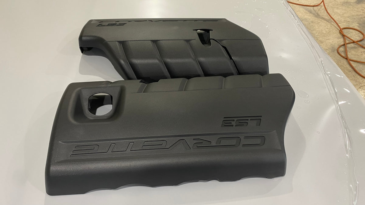 2008-2013 Corvette C6 LS3 Fuel Rail Engine Covers Black with Red Lette ...