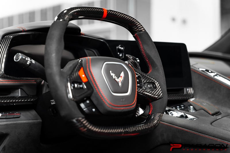 PARAGON PERFORMANCE C8 CORVETTE CARBON FIBER STEERING WHEEL TRIM OVERL ...