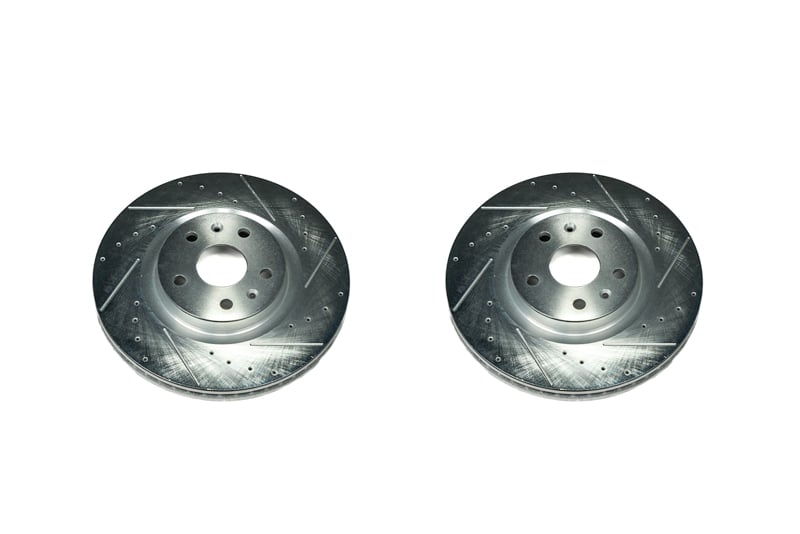 C8 CORVETTE Z51 POWERSTOP EVOLUTION DRILLED & SLOTTED ROTORS - FRONT ...