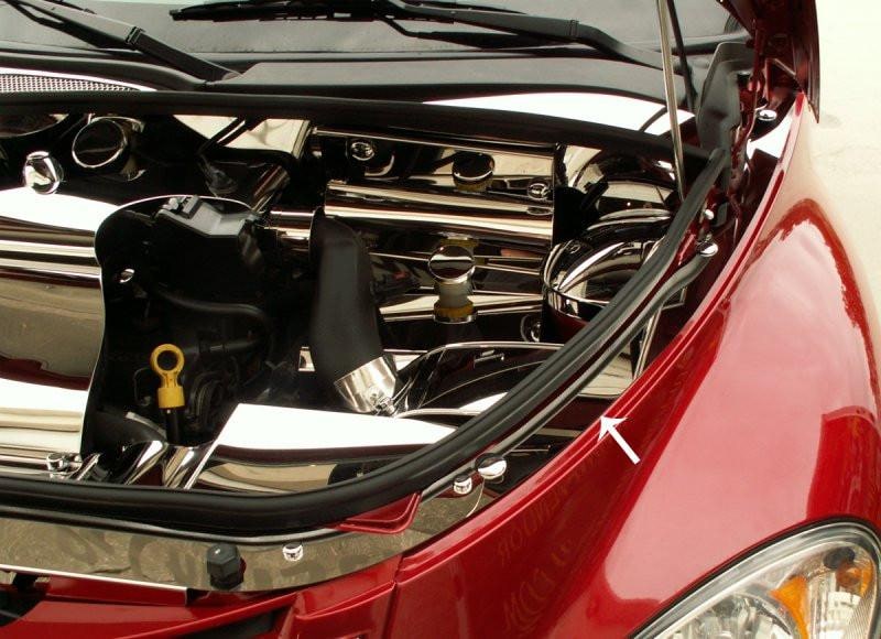 2001-2005 PT CRUISER - HEADER PLATE 3PC | POLISHED STAINLESS STEEL, CH ...