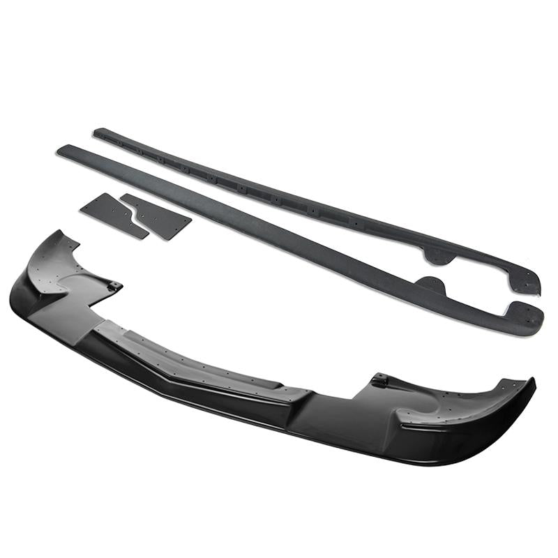 2005-13 Corvette C6 Base Model EXTENDED Front Splitter Lip & Side Skir ...