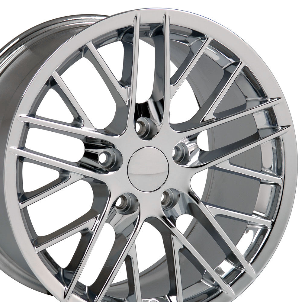 Fits Corvette C6 ZR1 Rims CV08A 17x9.5 Chrome Corvette Wheels SET ...