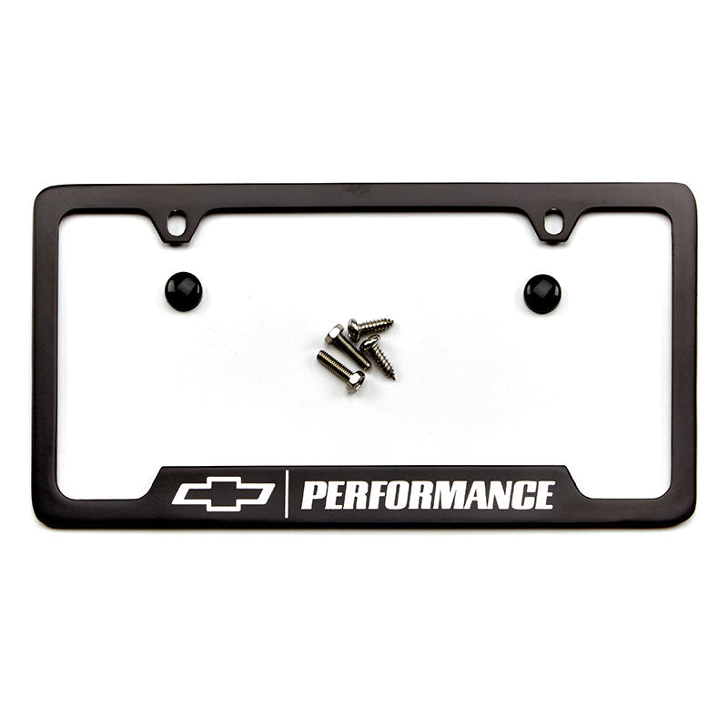 2020 C8 Corvette License Plate Frame, Black With Chrome Chevrolet Perf ...
