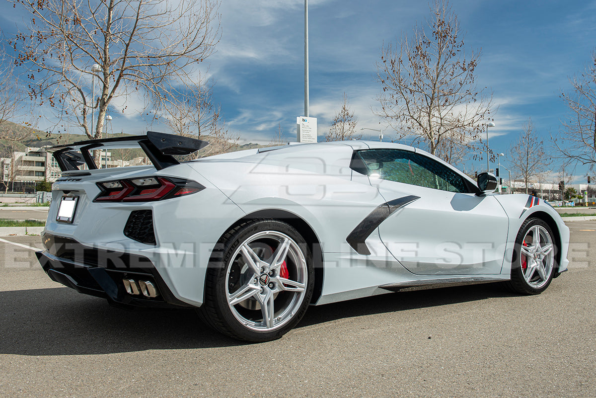 Corvette C8 Stingray NEXT GEN Matte Black Rear Trunk Lid High Wing Spo ...