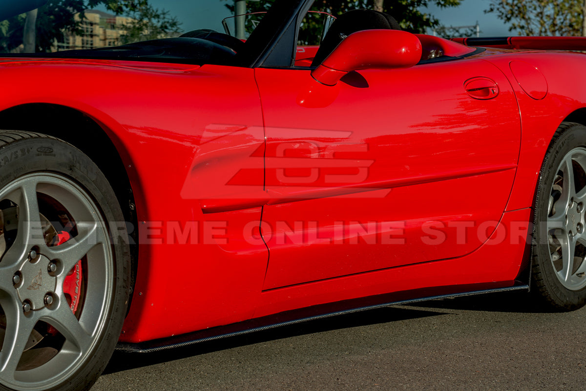 1997-04 Corvette C5 ZR1 Style Side Skirts Rocker Panels Visible Carbon ...