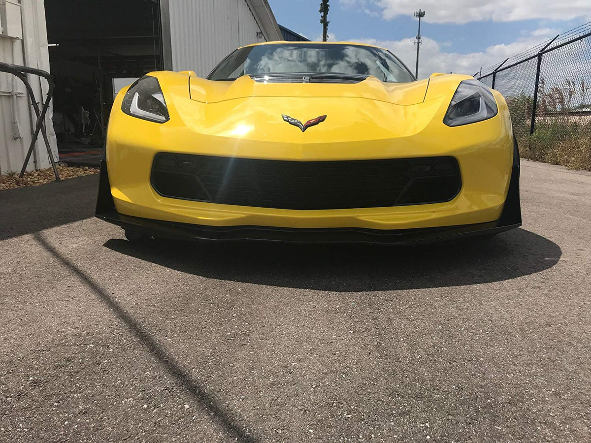 Corvette C7 Z06 Z07 Stingray Stage 3 Front Spoiler Splitter Winglets E ...