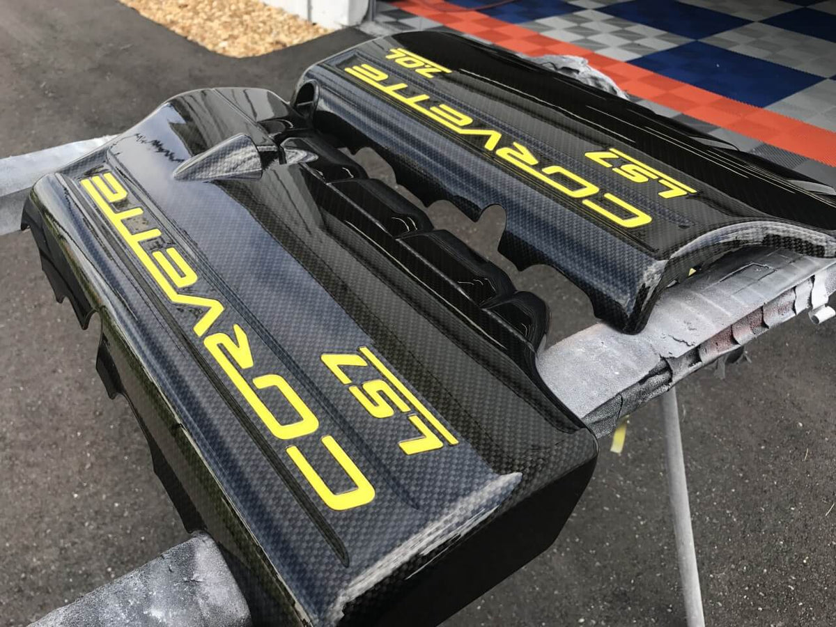 Corvette C6 Carbon Fiber HydroGraphics Custom Painted Engine Covers LS ...