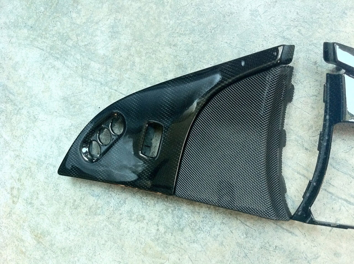 2005 - 2013 C6 Corvette Carbon Fiber HydroGraphics Door Lock Bezels wi ...