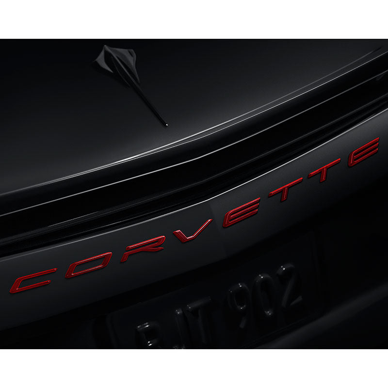 2020 C8 Corvette Stingray Rear Emblem, Corvette Script, Torch Red ...