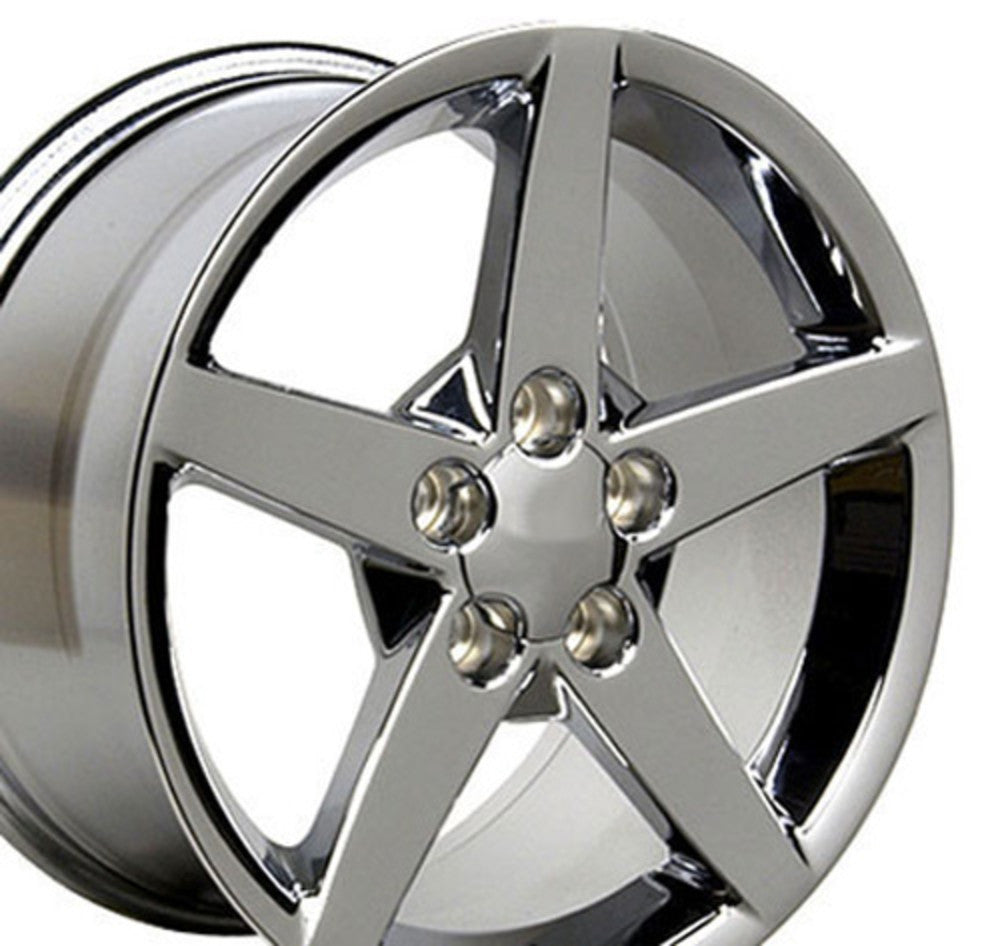 Fits Corvette C6 Rims CV06A 18x9.5 Chrome Corvette Wheels SET ...