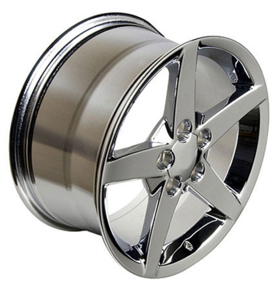 Fits Corvette C6 Rims CV06A 18x9.5 Chrome Corvette Wheels SET ...