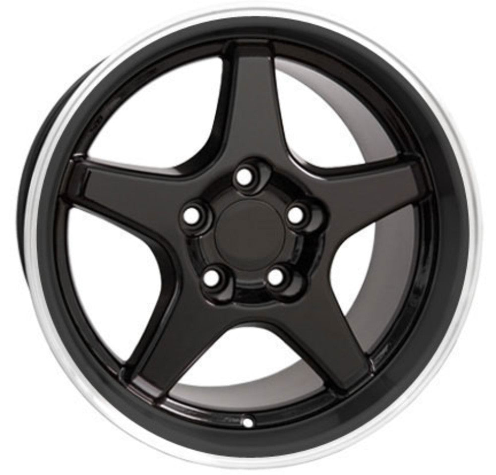 Fits Corvette Wheels And Tires Black CV01 17x9.5 Corvette Rims And Tir ...