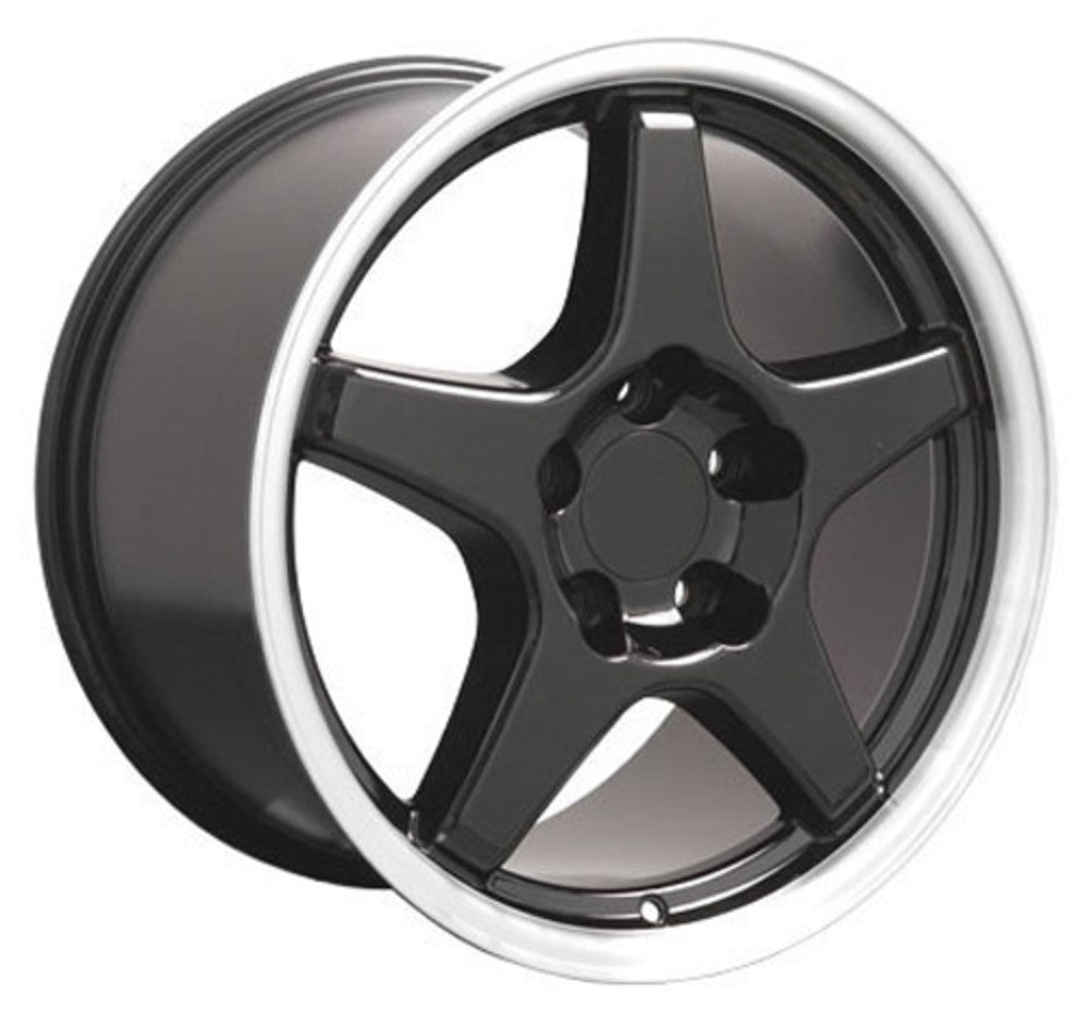 Fits Corvette ZR1 Rims CV01 17x9.5 Black Corvette Wheels SET ...