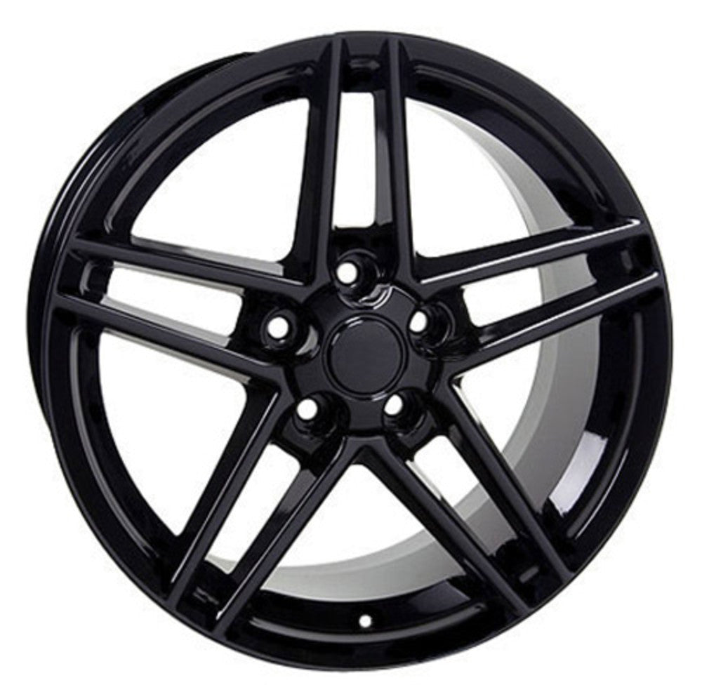 Fits Corvette Wheels And Tires Black CV07A 17x9.5 Corvette Rims And Ti ...
