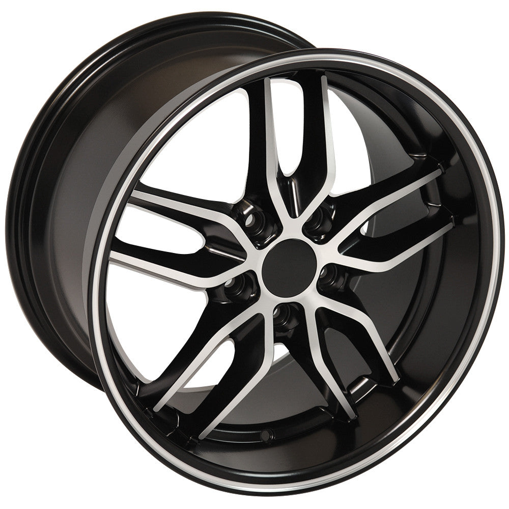 Fits Corvette Stingray Rims CV18A Satin Mach'd Corvette Wheels 18x10.5 ...