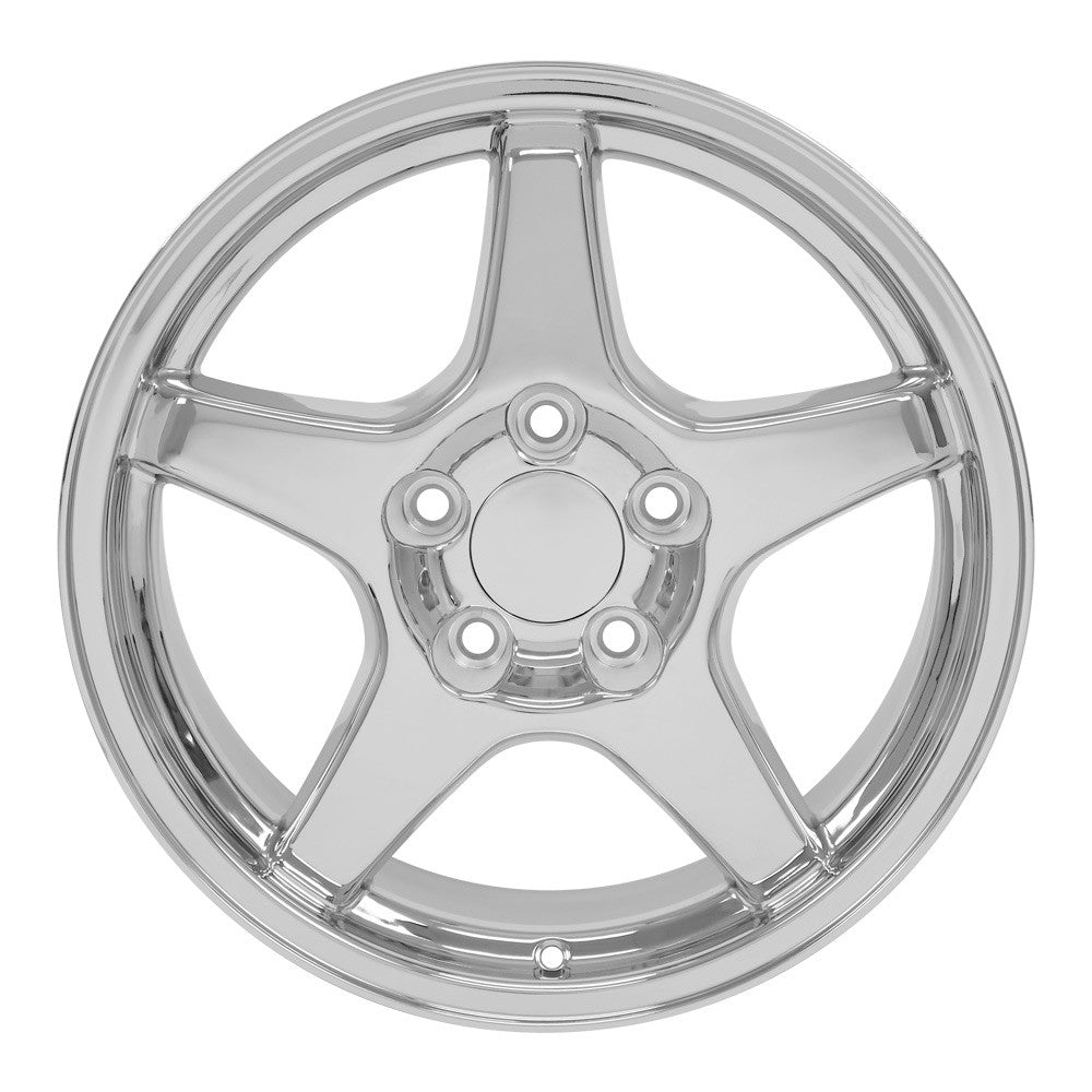 Fits Corvette ZR1 Rims CV01 17x9.5 Chrome Corvette Wheels SET ...
