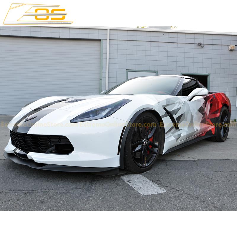 Corvette C7 Stingray Front Splitter Visible Carbon Fiber with Undertra ...