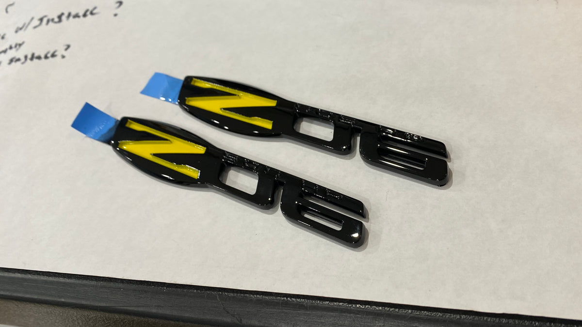 2006 - 2013 C6 Corvette Z06 ZO6 505HP Custom Painted Fender Emblems ...