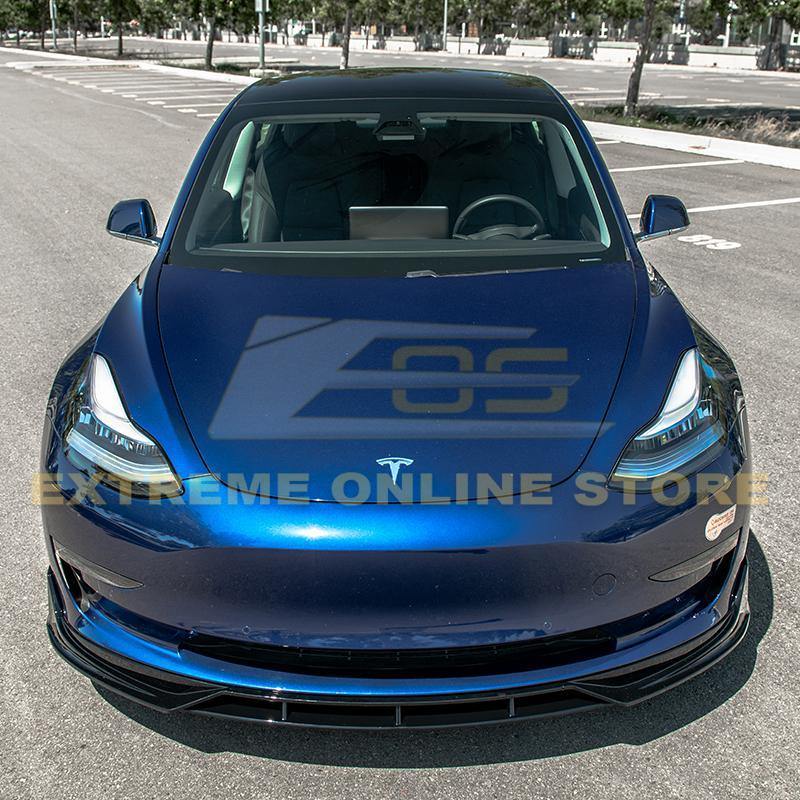 2017-Up Tesla Model 3 Performance Front Splitter Custom Painted Carbon ...