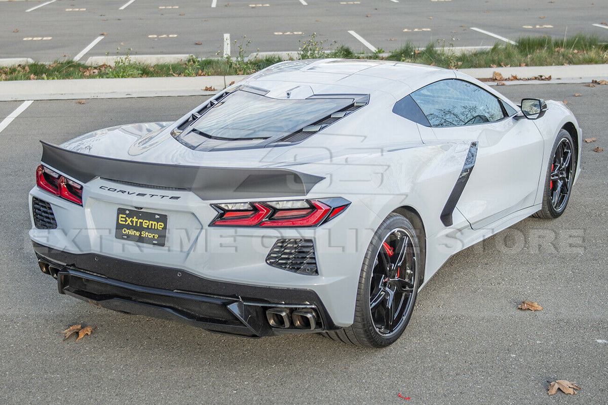 For 20-Up Corvette C8 ABS Plastic Rear Lid Ducktail Wing Spoiler Custo ...