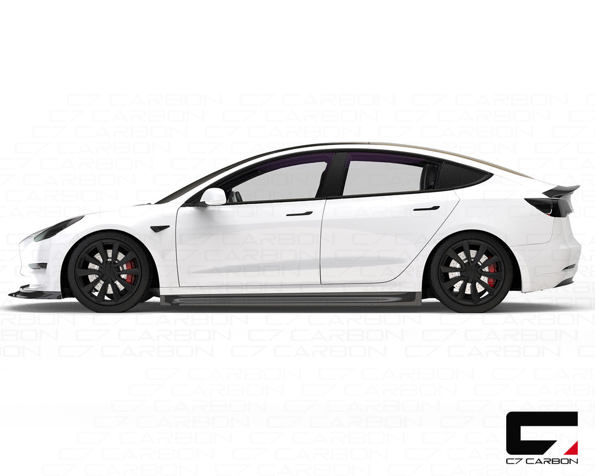 Tesla Model 3 Carbon Fiber Gloss Black Painted Rear Spoiler | Cyber Be ...